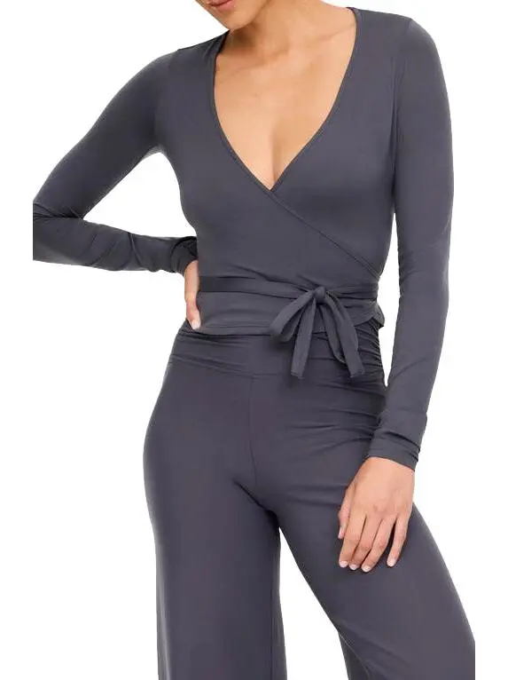 Spanx Ballet Wrap Top - Dark Slate