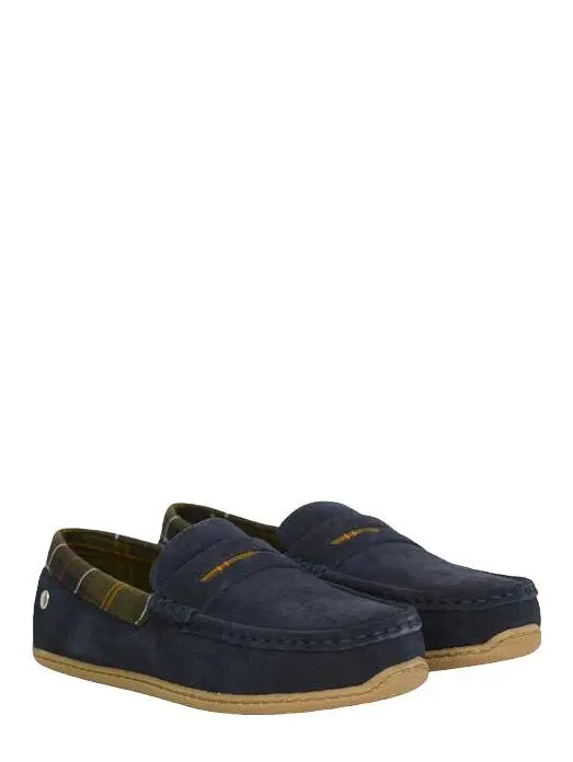 Barbour Albert Slipper - Navy Suede