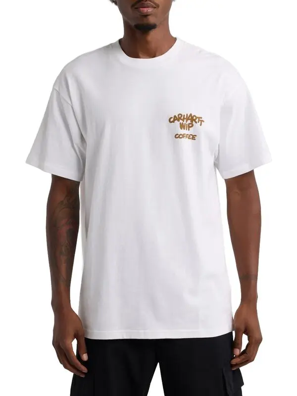 Carhartt Work In Progress Coffee Break Organic Cotton Graphic T-shirt - White