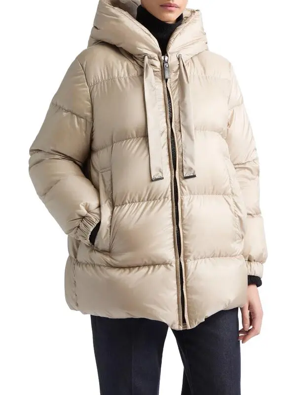 Max Mara Seia Hooded Down Parka - Natural