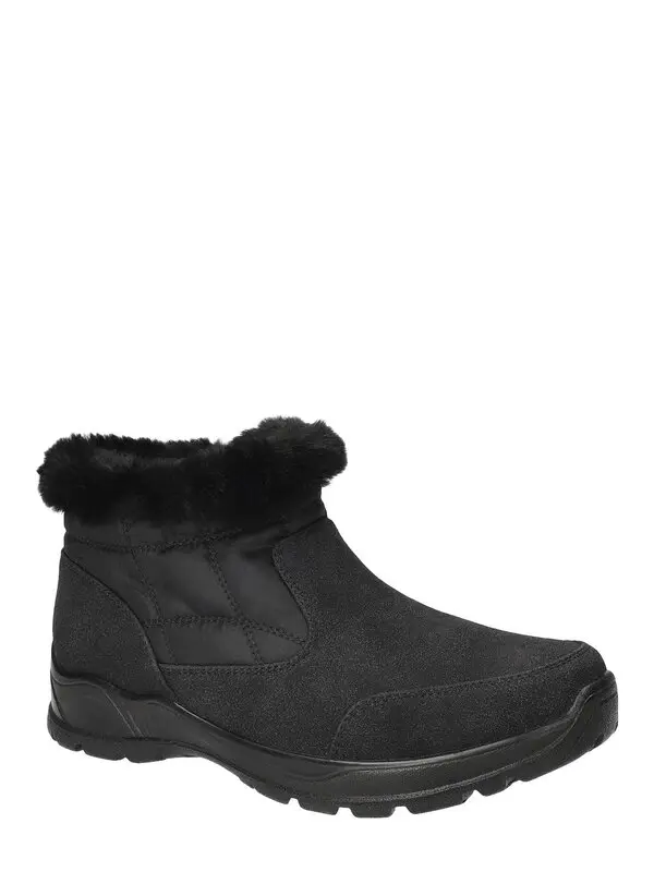 EASY WORKS BY EASY STREET Sleet Waterproof Bootie - Black Nubuck