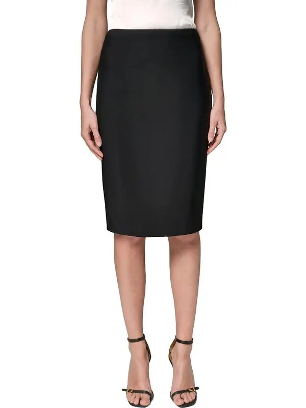 Donna Karan New York Stretch Crepe Pencil Skirt - Black