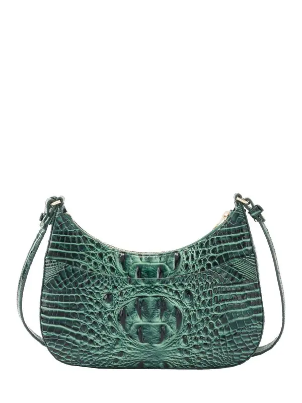 Brahmin Small Stephie Croc Embossed Leather Crossbody Bag - Pine