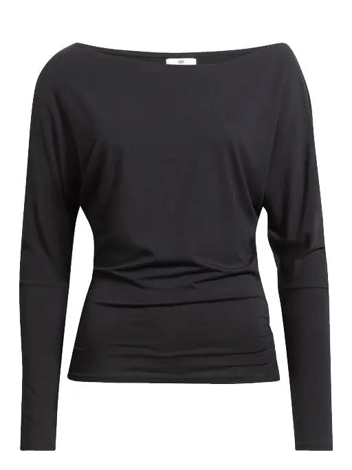 Bp. Long Sleeve Cinch Waist Top - Black