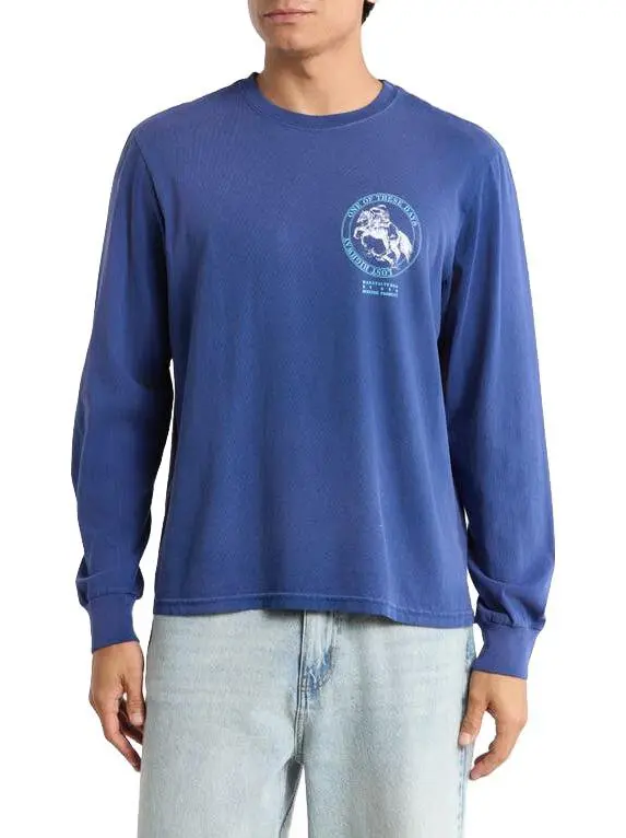ONE OF THESE DAYS Milling Co Long Sleeve Graphic T-shirt - Sun Faded Navy