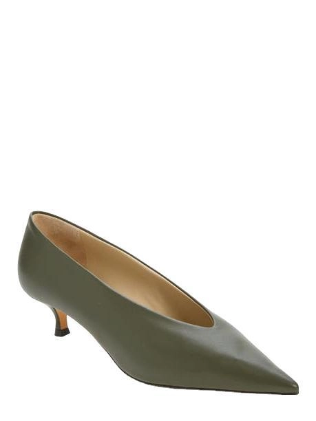 Le Monde Beryl Babouche Kitten Heel Pointed Toe Pump - Military