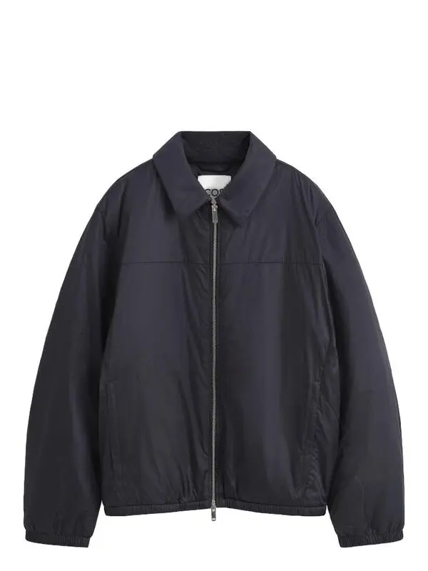 Cos Padded Nylon Zip-up Bomber Jacket - Navy