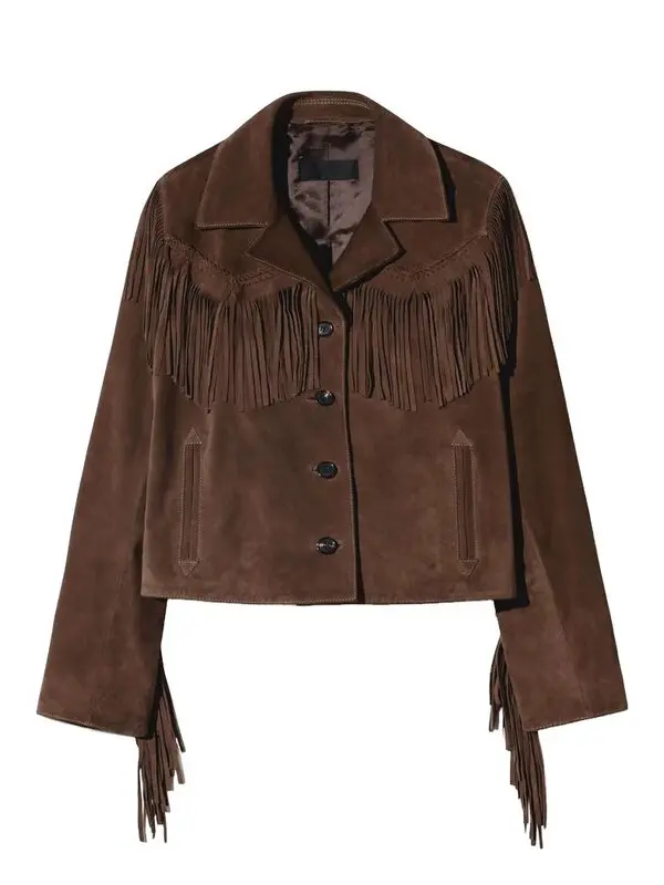 NILI LOTAN Eloi Suede Jacket - Hazelnut