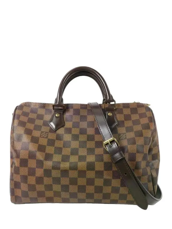 LOUIS VUITTON Speedy Bandoulière Damier Ebene Tote Bag - Brown