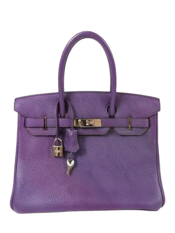 Hermès 2012 30 Birkin Leather Tote Bag - Purple