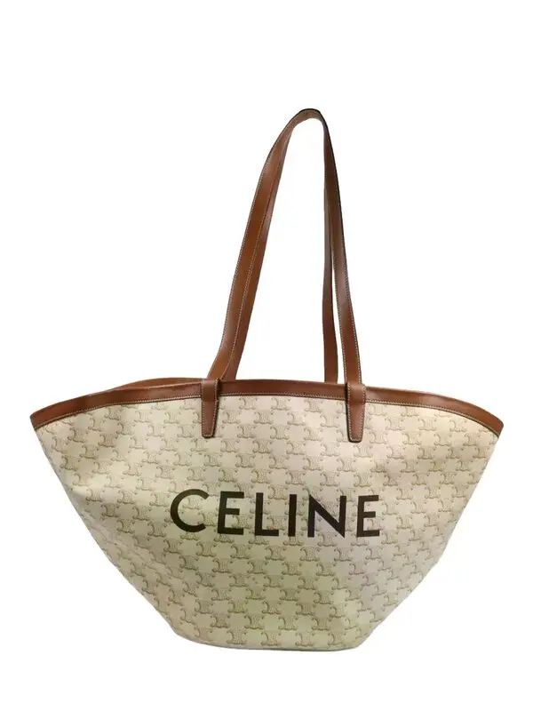 Celine Triomphe Logo Tote Bag - Neutrals