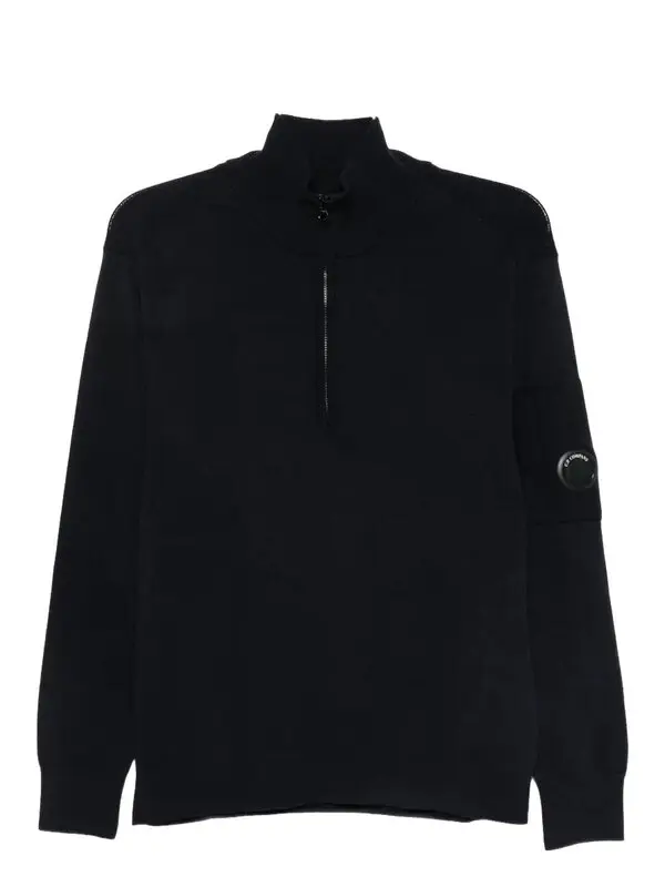 C.P. COMPANY Lens-detail Half-zip Sweater - Blue