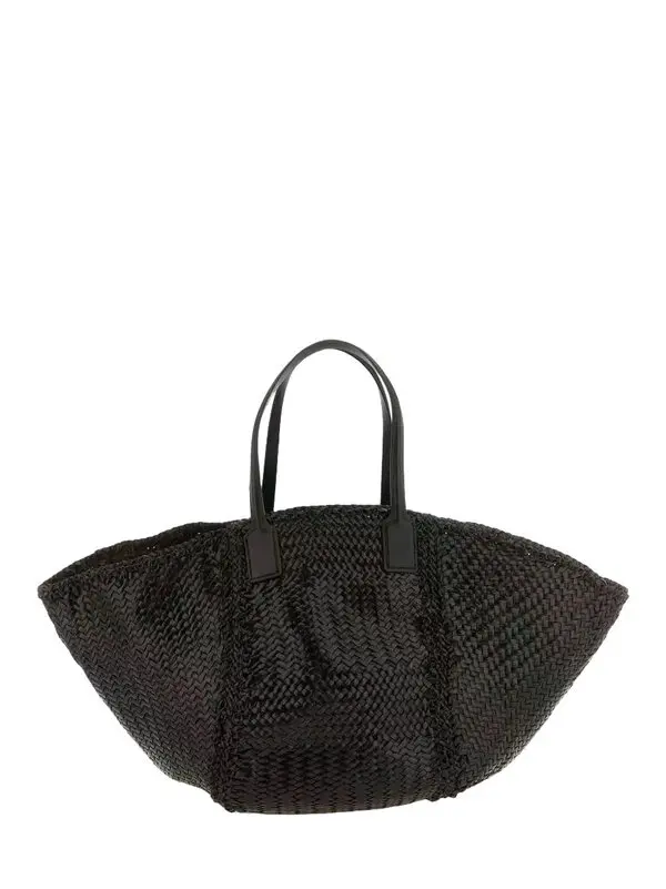 Dragon Diffusion Maxi Teresa Cabas Woven Leather Tote Bag - Brown