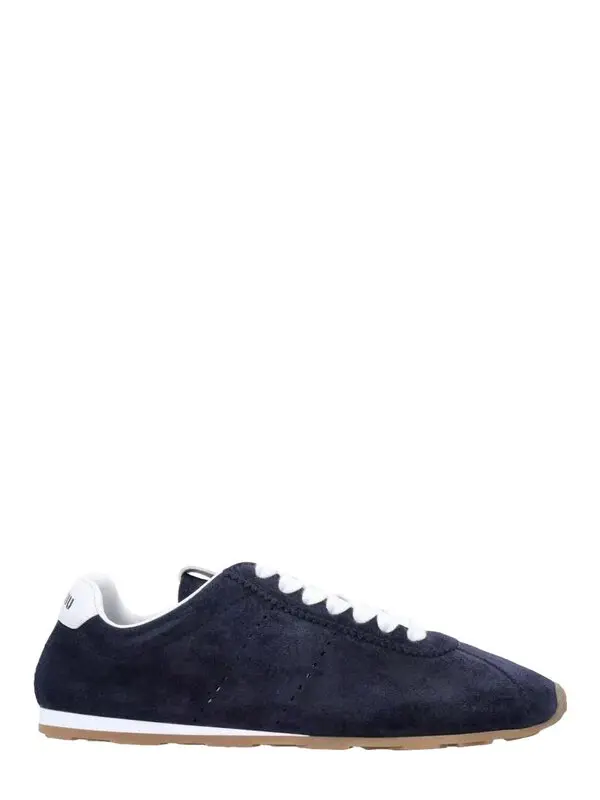 Miu Miu Plume Suede Lace-up Sneakers - Blue