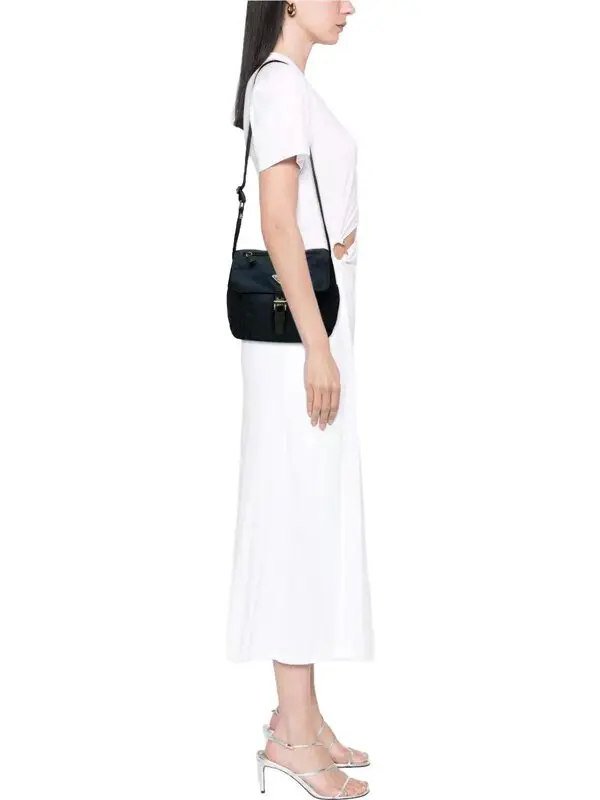 Prada 2000-2013 Tessuto Zip Buckle Messenger Bag Crossbody Bag - Blue