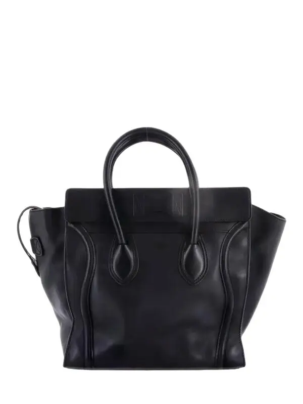 Celine Luggage Bag Smooth Leather Mini Tote Bag - Black