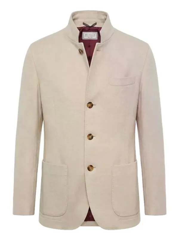 Brunello Cucinelli Mandarin-collar Jacket - Neutrals