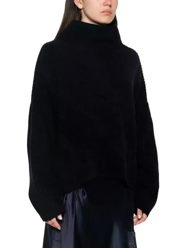 Liviana Conti Ribbed-knit High-neck Sweater - Blue