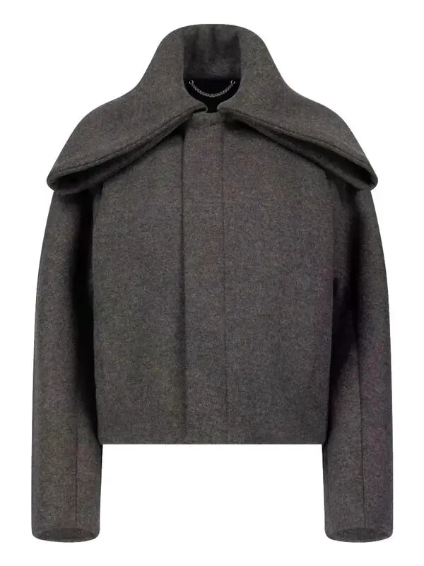 Victoria Beckham Folded-collar Jacket - Grey