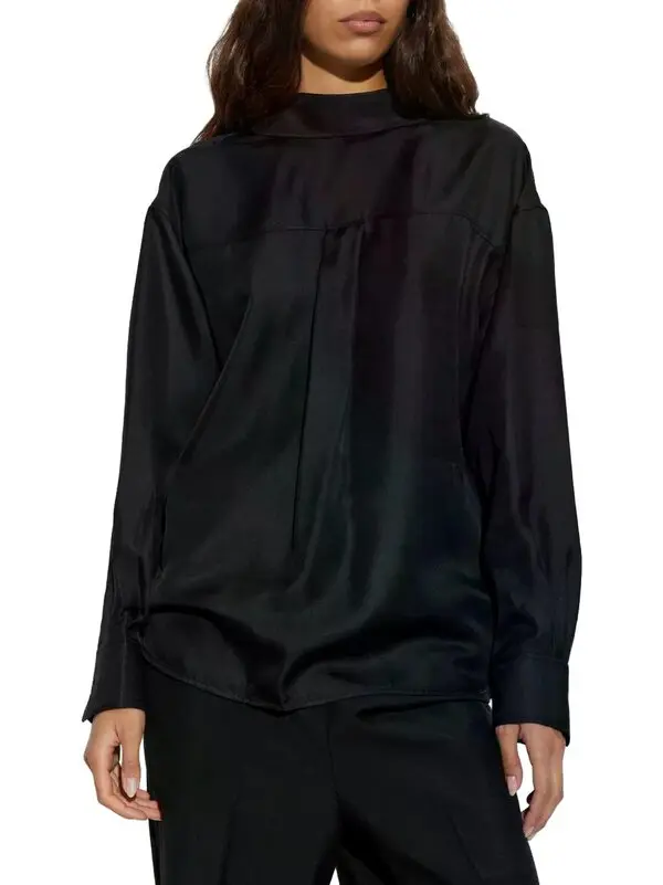 Alexander Wang Silk Reverse-detail Shirt - Black