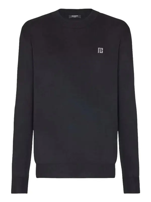 Balmain Fine Silk And Cotton Jumper - Black
