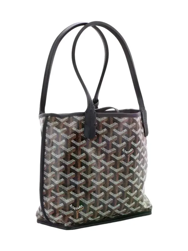 Goyard Anjou Reversible Tote Coated Canvas Mini Satchel - Black