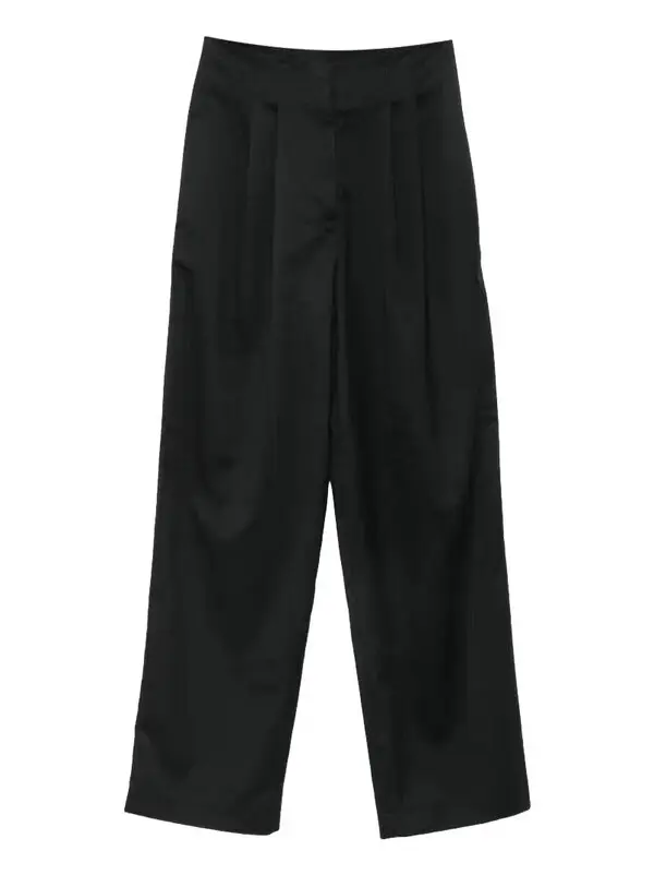 SESSUN Pleated Wide-leg Trousers - Black