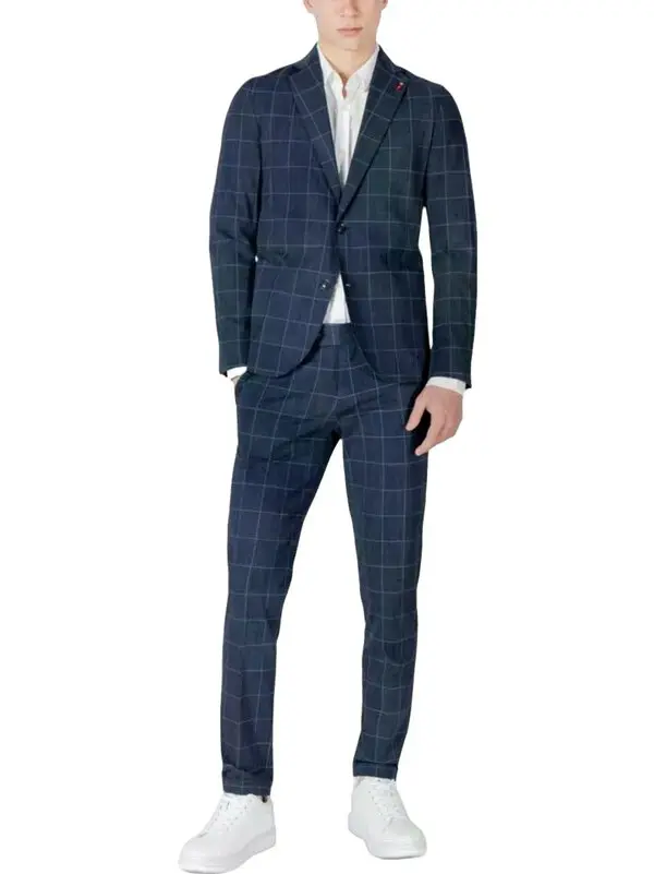 MULISH Check-pattern Suit - Blue
