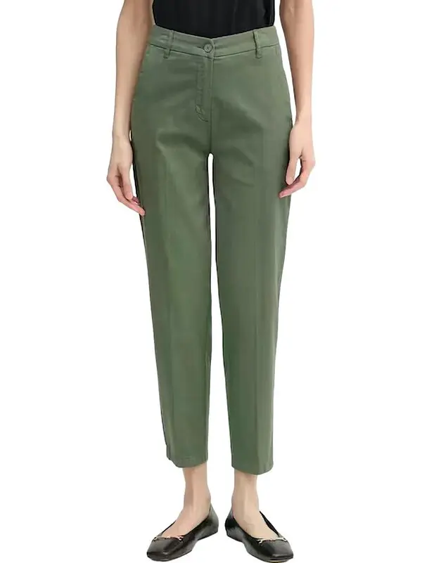 BENETTON Mid-rise Cropped Trousers - Green