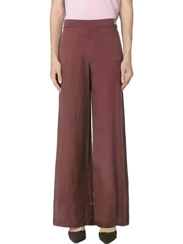 Patrizia Pepe Logo-plaque Palazzo Pants - Red