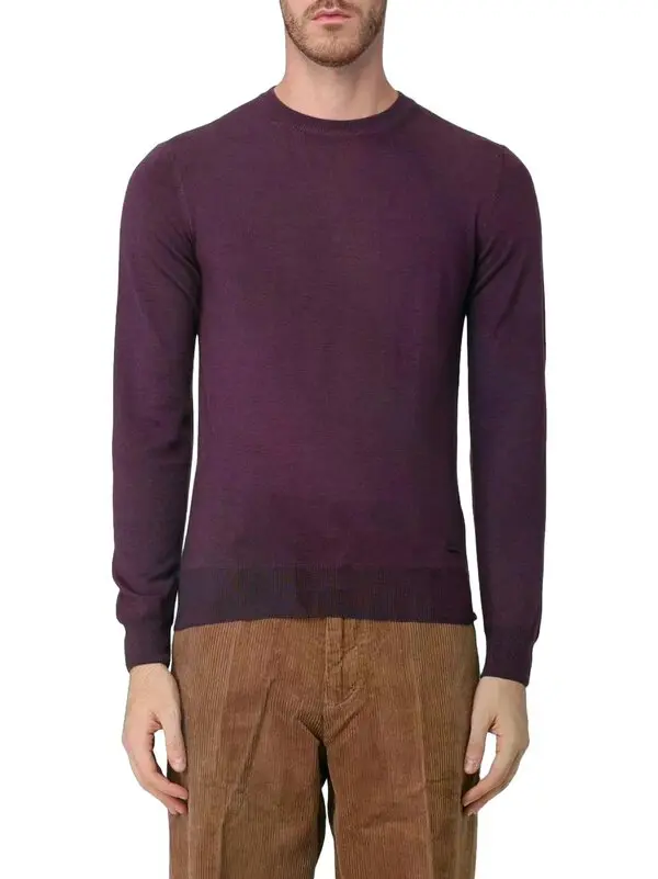 BROOKSFIELD Crew-neck Wool Sweater - Purple