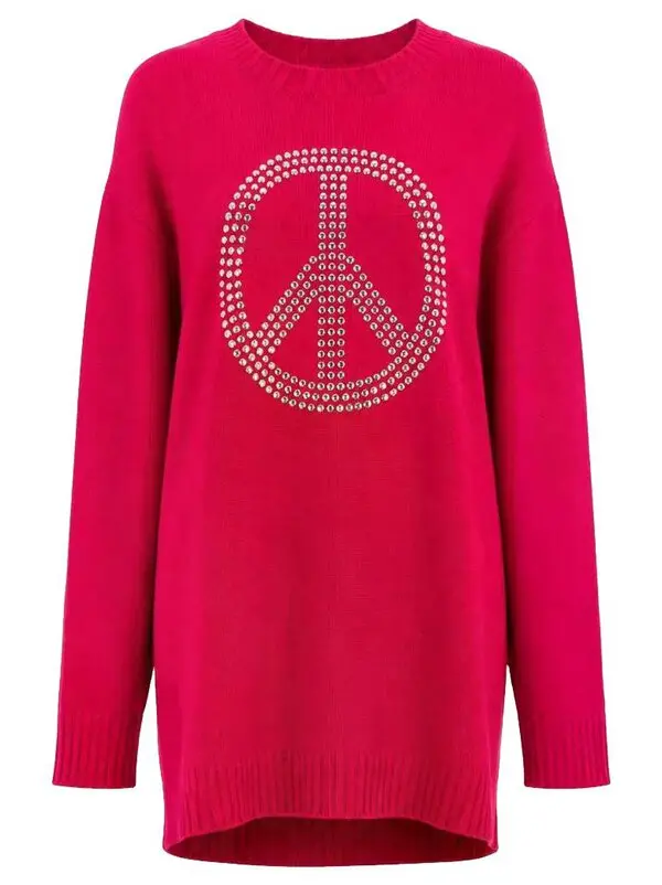 Moschino Crystal-embellished Peace-sign Dress - Pink