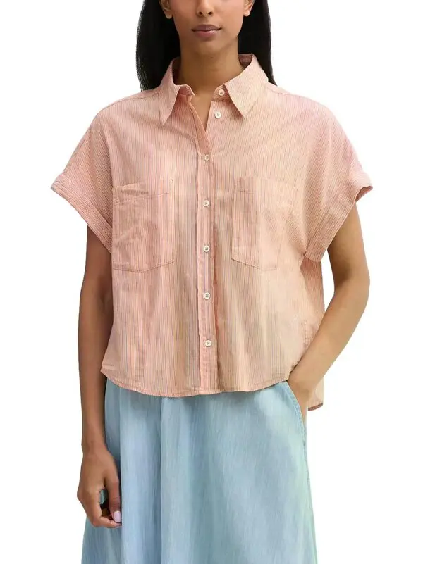 Marc O'polo Striped Short-sleeve Shirt - Orange