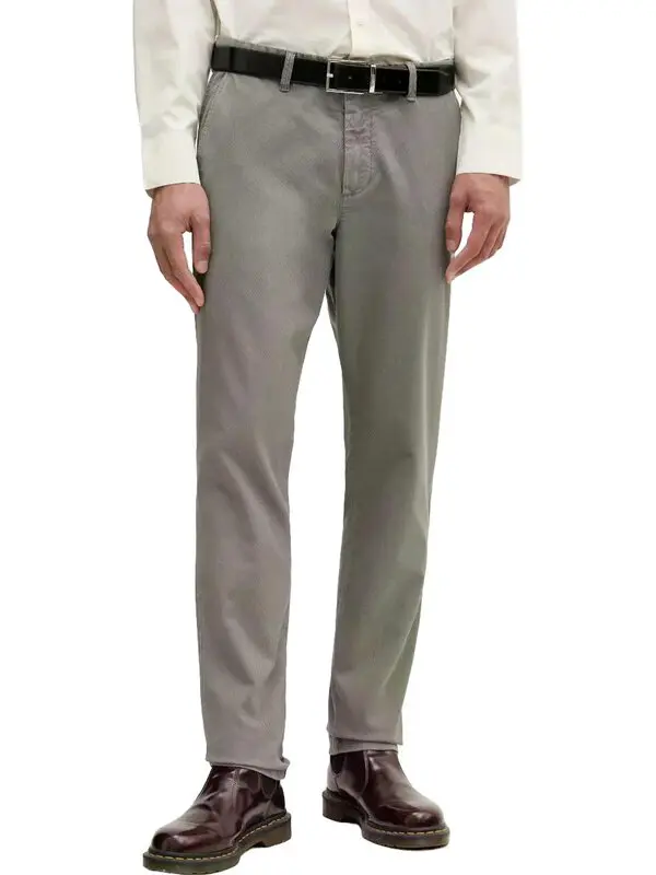 BENETTON Textured Chino Trousers - Grey