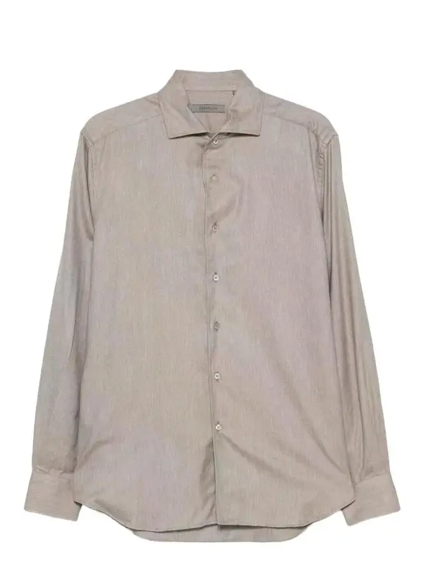 Corneliani Herringbone-pattern Long-sleeve Shirt - Neutrals