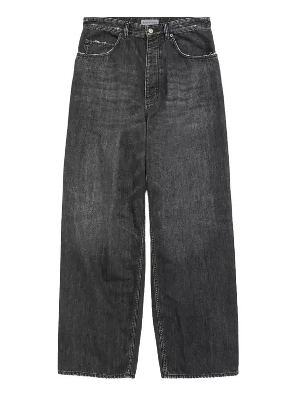 Balenciaga Distressed Wide-leg Jeans - Grey