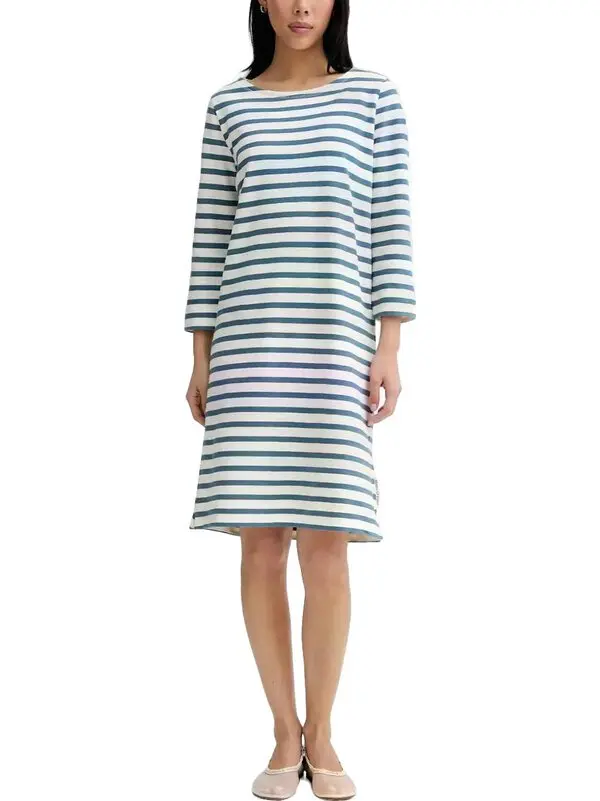 Marc O'polo Horizontal-stripe Three-quarter-sleeve Dress - White