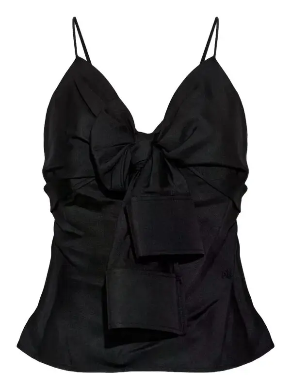 Alexander Wang Bow-detail Silk Top - Black
