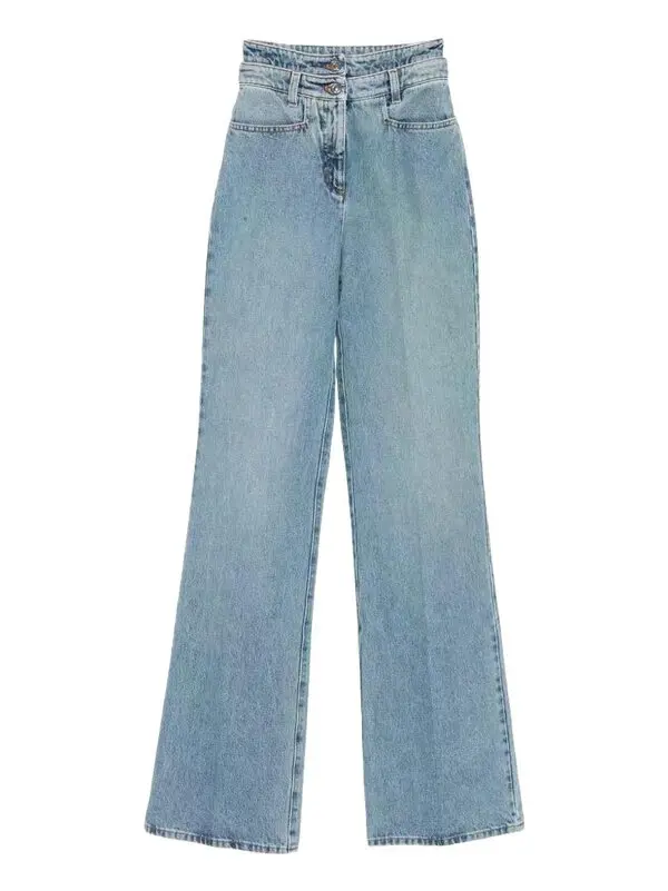 N°21 Double-waistband Straight-leg Jeans - Blue