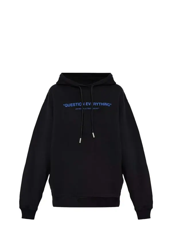 Off-White Slogan-print Hoodie - Black