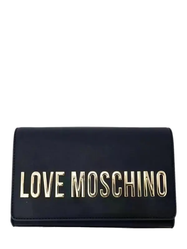 Moschino Logo-plaque Chain-strap Clutch Bag - Black