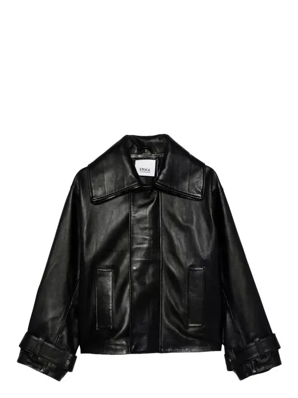 Erika Cavallini Oversized-collar Jacket - Black
