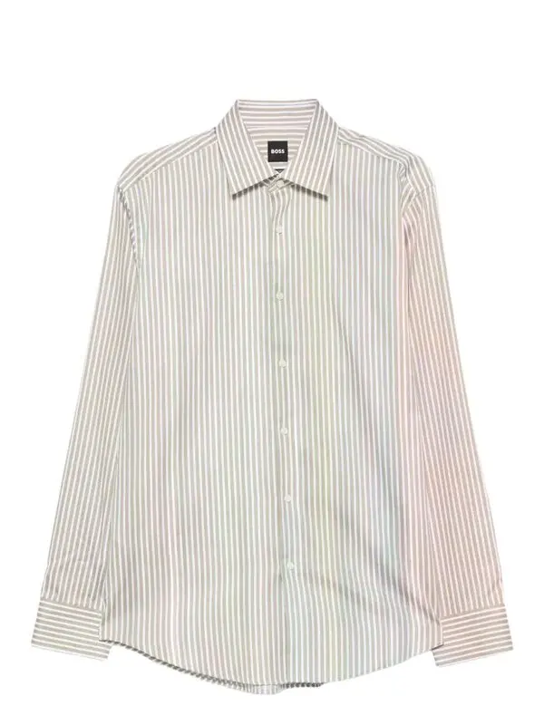 BOSS Joe Striped Long-sleeve Shirt - Neutrals
