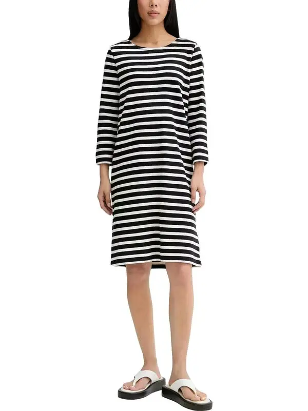 Marc O'polo Horizontal-stripe Long-sleeve Mini Dress - Black