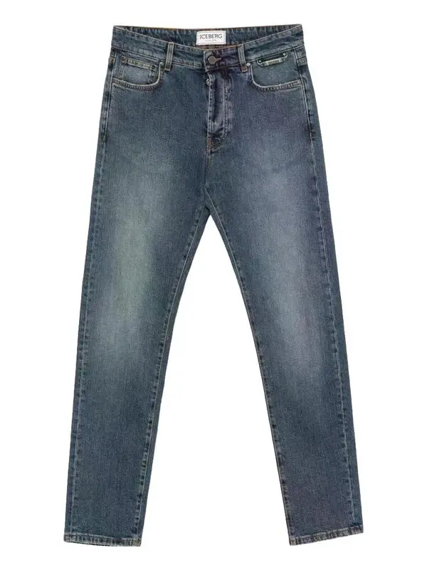 Iceberg Logo-plaque Straight-leg Jeans - Blue