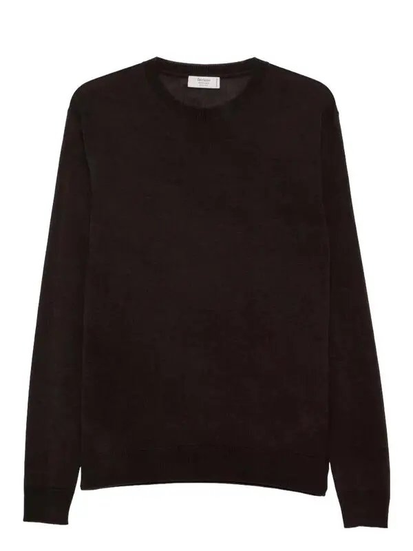 FERRANTE Crew-neck Long-sleeve Sweater - Brown