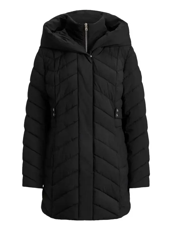 Ralph Lauren Chevron-quilted Hooded Coat - Black