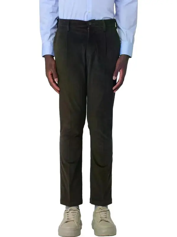 BROOKSFIELD Pleated Corduroy Straight-leg Trousers - Brown