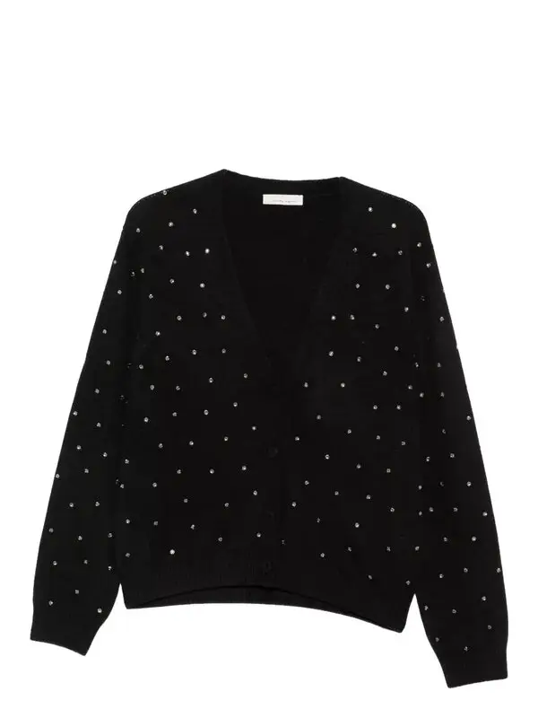 Liviana Conti Crystal-embellished V-neck Cardigan - Black