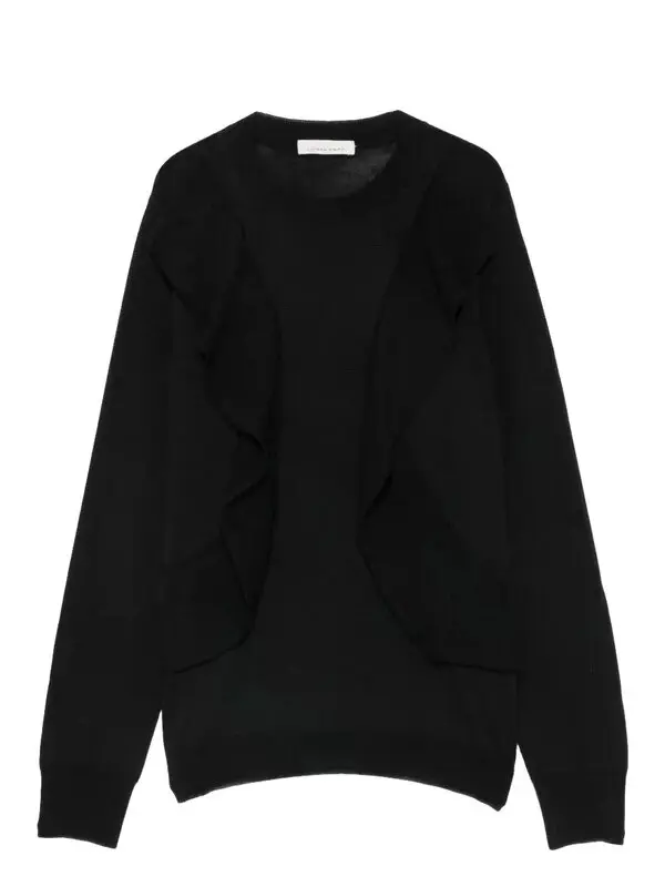 Liviana Conti Ruffled Sweater - Black